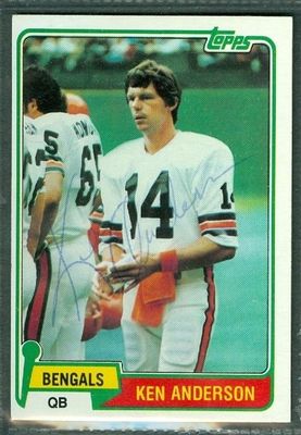 Ken Anderson Football Auto 1981 Topps '81 Signature Autograph Signed ...