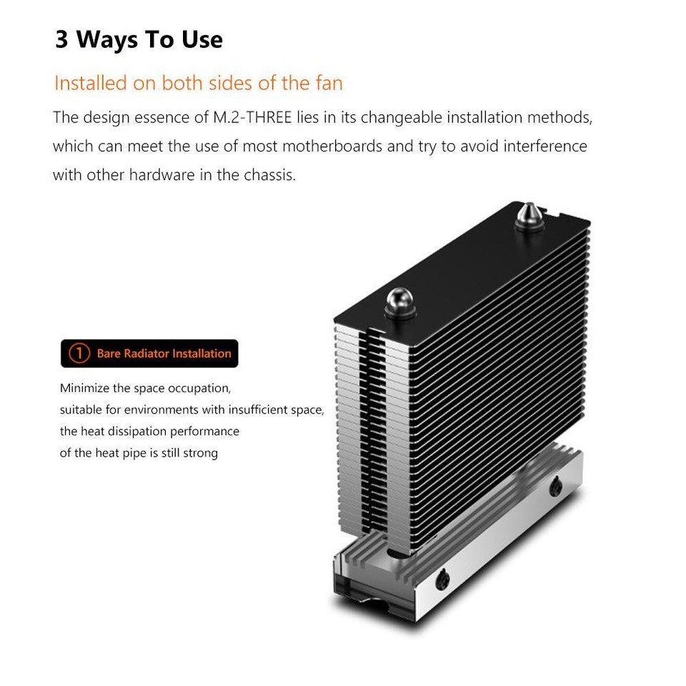 M.2-THREE M2 2280 Solid State Hard Disk Heat Sink with Fan SSD Radiator ...