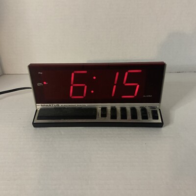 Vintage Spartus Electronic Digital Alarm Clock No. 1150 Large Display ...