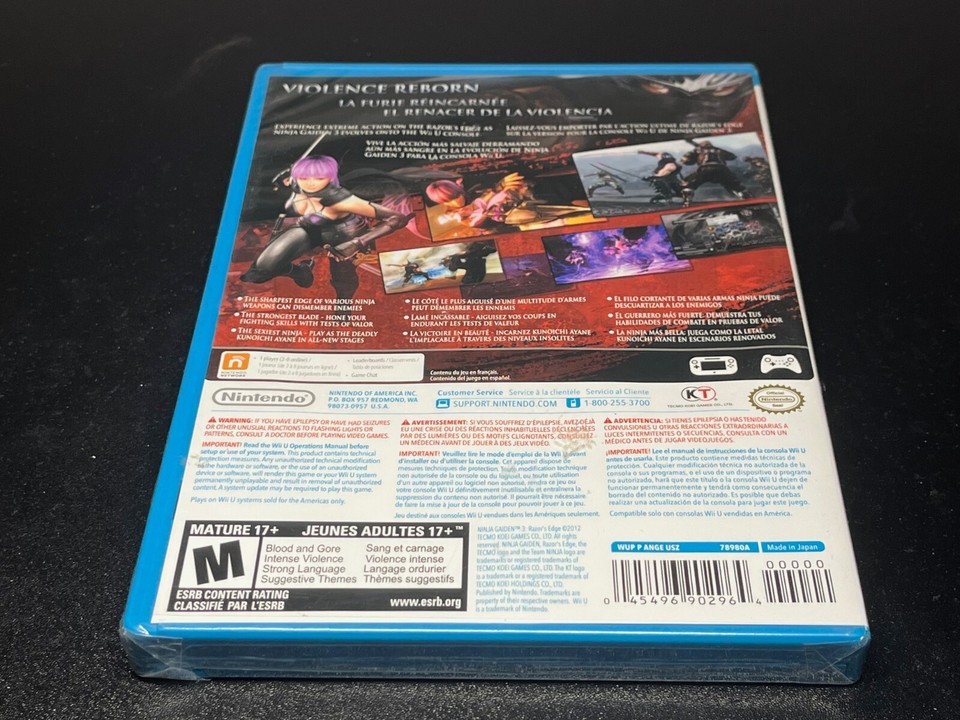 Ninja Gaiden 3: Razor's Edge - Nintendo Wii U - Brand New | Factory ...