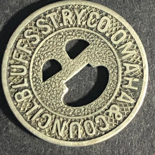 Omaha & Council Bluffs St. Ry. Co. One City Fare WM Transit Token - 16 ...
