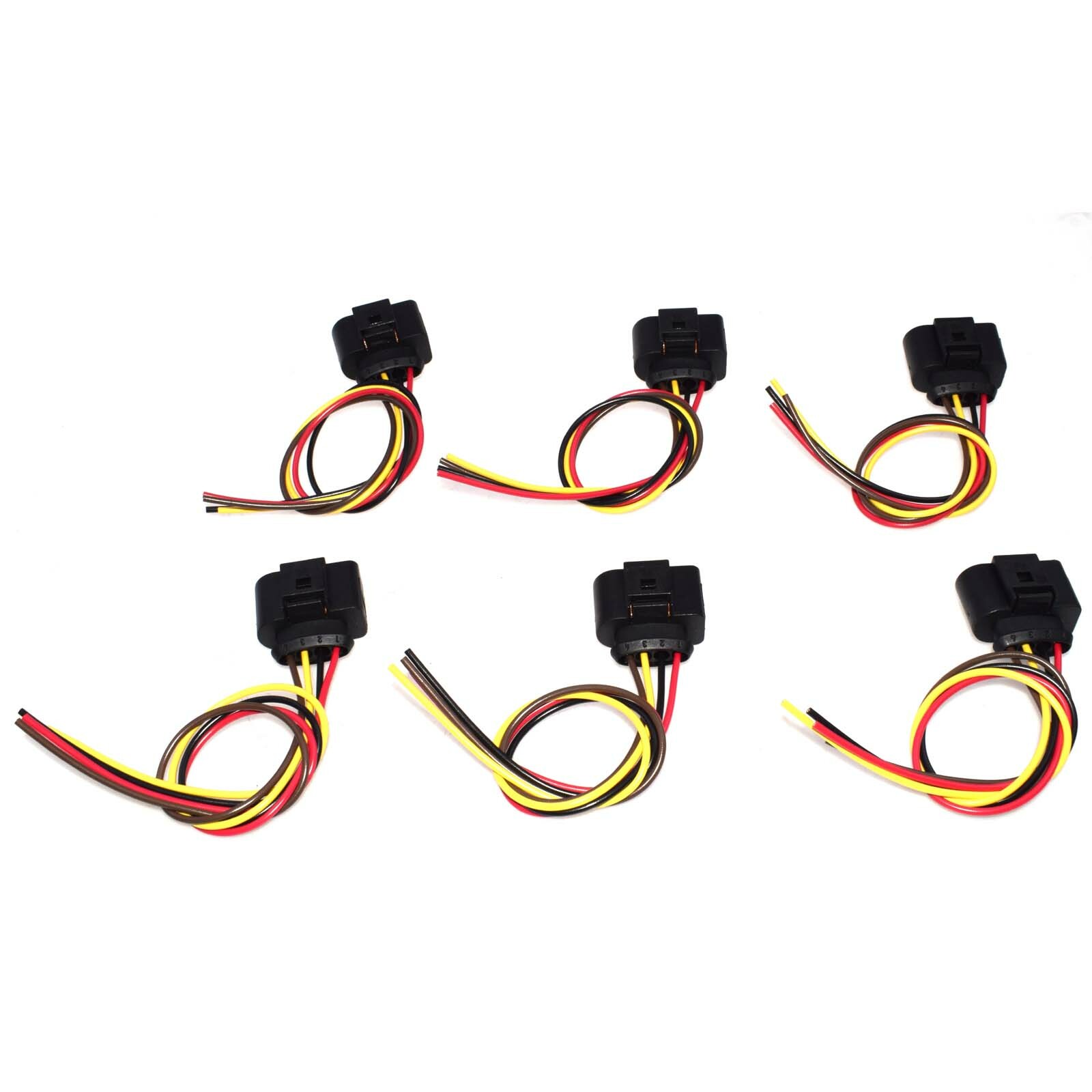 6PCS For Audi VW 4 Pin Ignition Coil Repair Connector Pigtail Wire ...