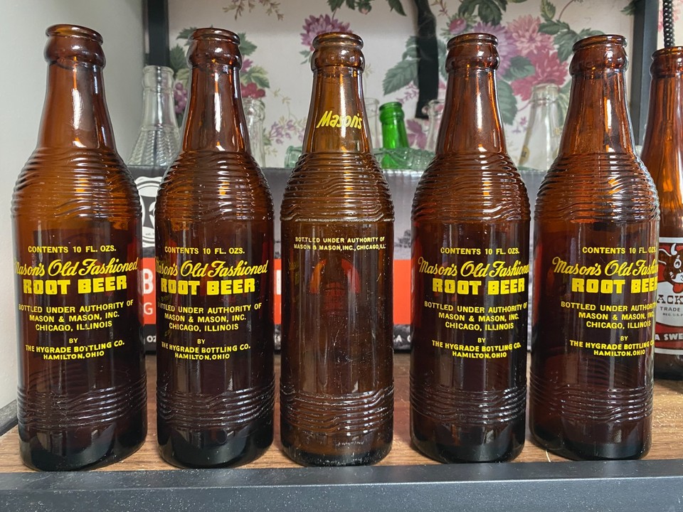5 - Vintage Mason's Root Beer Bottles - 1949 and 1954 | eBay