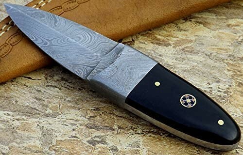 6" Handmade Damascus Steel Combat Tactical Hunting Mini Dagger Knife ...