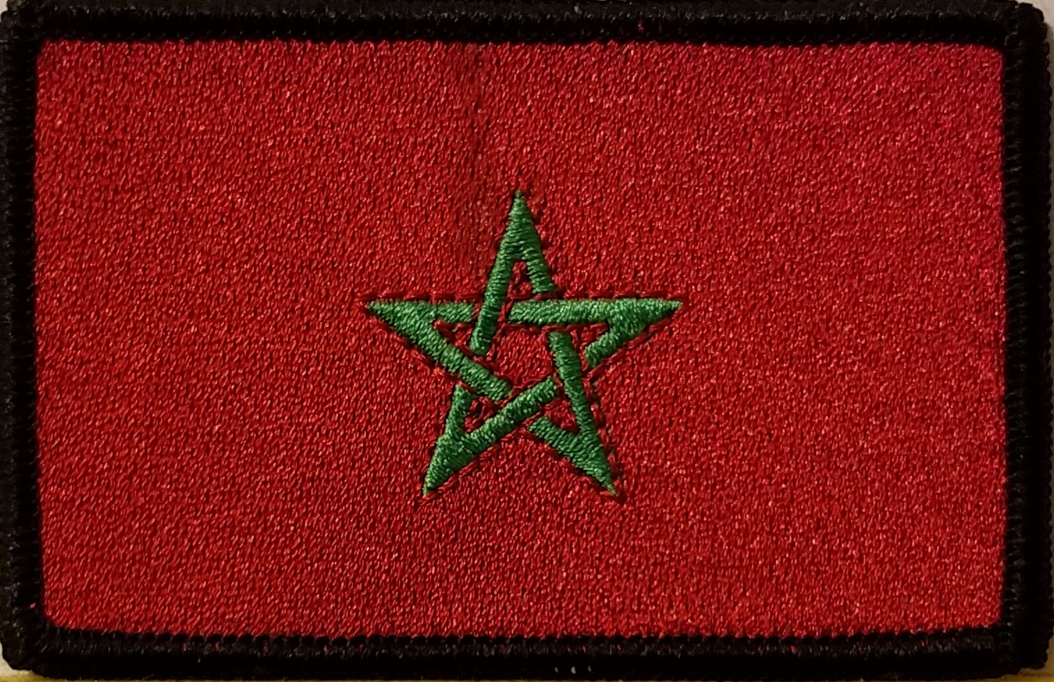 Morocco Flag Patch With Hook Adhesive Fastener Morale Emblem BLACK ...