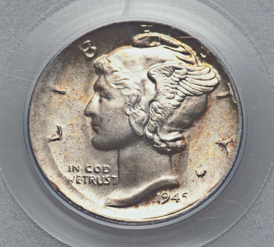 1945 PCGS MS64 🔴 FULL BANDS Not Noted Because BROADSTRUCK FB Mercury ...