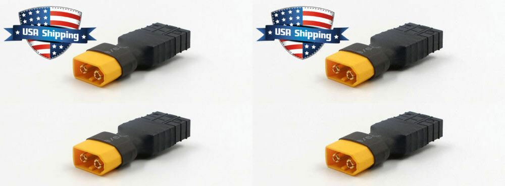 4 PACK XT60 Male FOR Traxxas TRX Female Connector Adapter GENS ACE LIPO ...