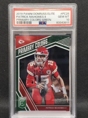 2019 Panini Donruss Elite Primary Colors Green #PC25 Patrick Mahomes II ...