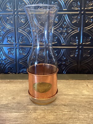 Glass and Copper Carafe/Decanter with Brass name plate House Wine | eBay