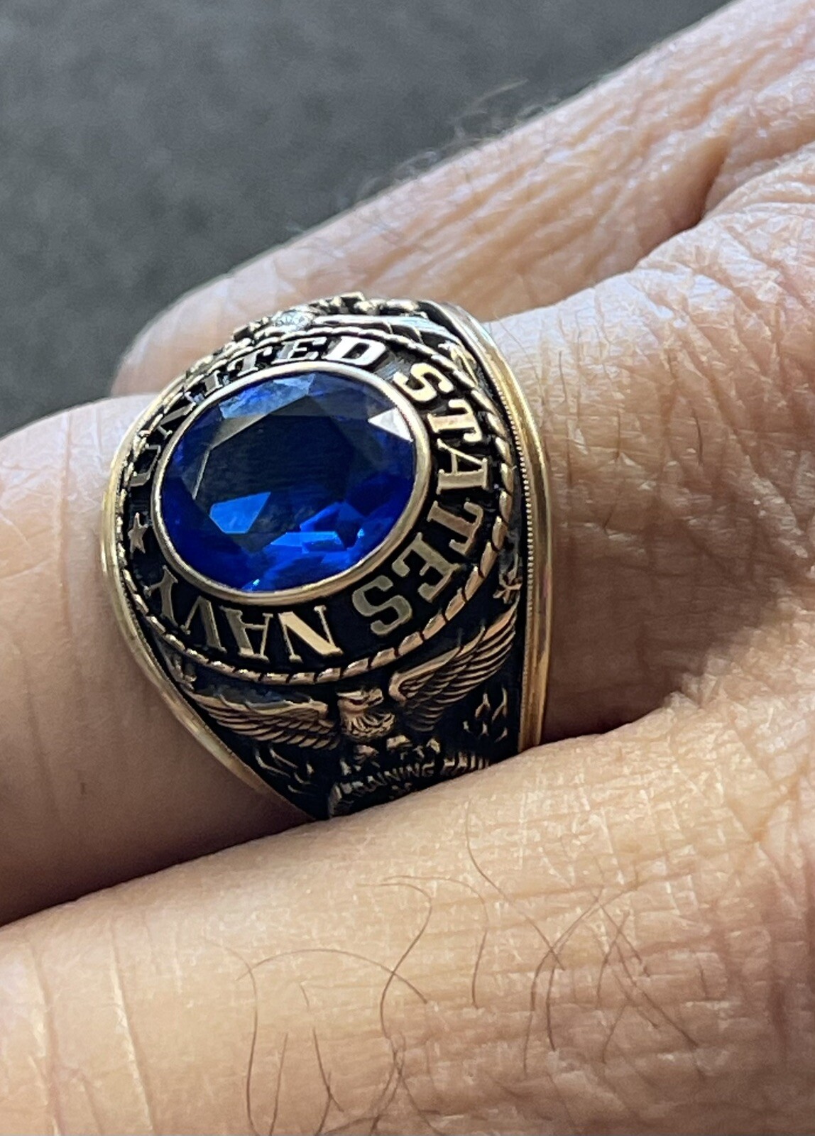 10K Solid Gold US Navy San Diego Recruit Training Rin… - Gem