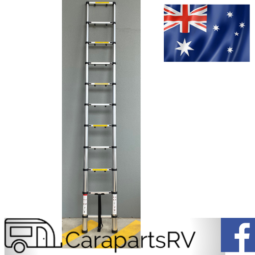 3.2m ALUMINIUM TELESCOPIC TRAVEL LADDER. CARAVAN, RV or TRUCK. SWL ...