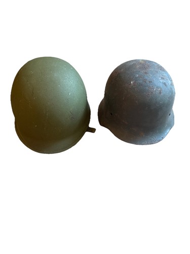 Lot of 2 Military Steel Helmets (WW2 & army) Heavy Historical | eBay
