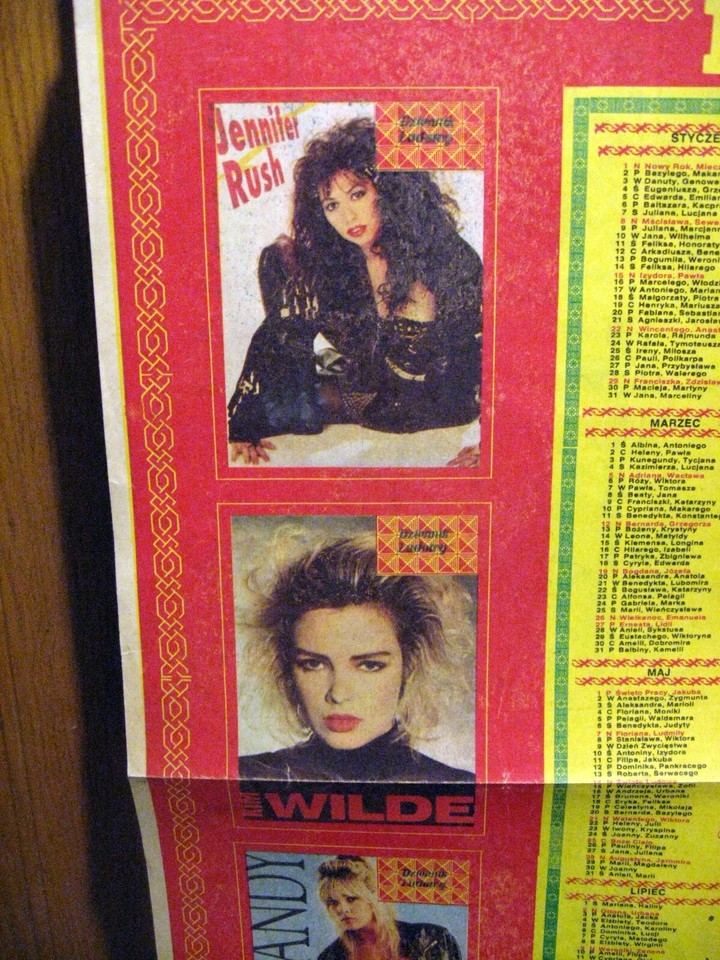 Jennifer Rush Sandra Cretu Kim Wilde Taylor Dayne magazine poster A2 ...