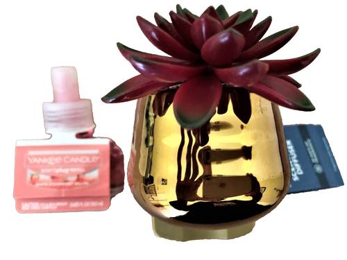 ⭐Yankee Candle SWEET SUCCULENT Scent Plug Diffuser+Strawberry Bellini ...
