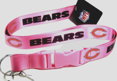 Chicago Bears Pink Premium Lanyard Keychain Key Ring With Clip New NFL ...