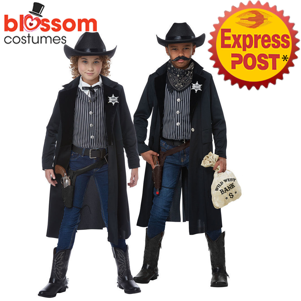 Western Gunslinger Costume Nicolas Cage, Heather Graham, And Dorff Set