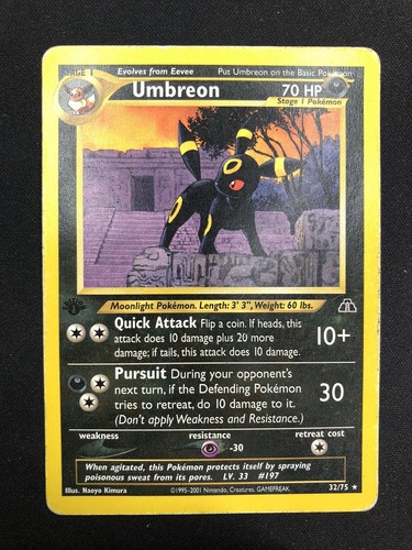 Pokemon Umbreon 32/75 Neo Discovery Rare First Edition Wizards ENG ...