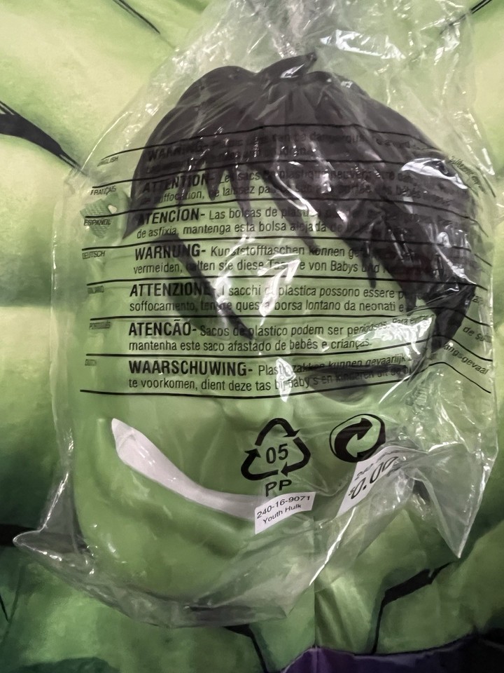 Kids Marvel Avengers Hulk muscle chest child costume size Large 12-14 ...