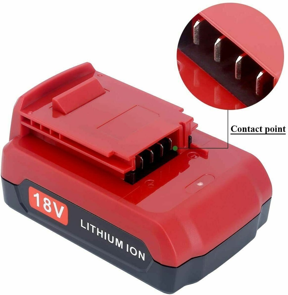2PACK 18V Lithium Battery /Charger for Porter Cable 18 Volt PC18B ...