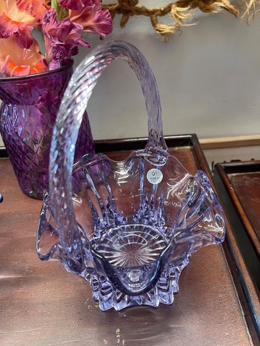 Rare Vintage Fenton Lavender Lilac Basket with braided handle 1970's ...