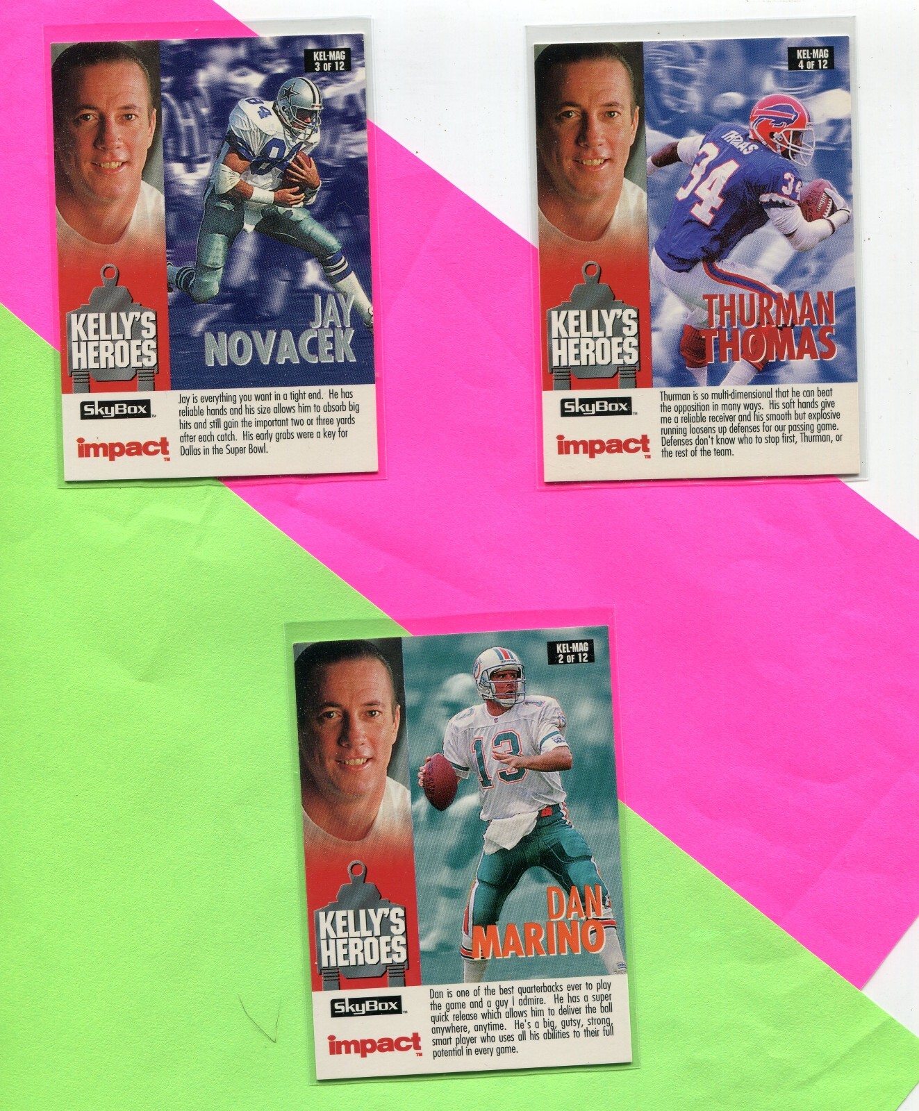 1993 SKYBOX NFL FOOTBALL INSERT CARD LOT KELLY'S HEROES & MAGIC'S ...