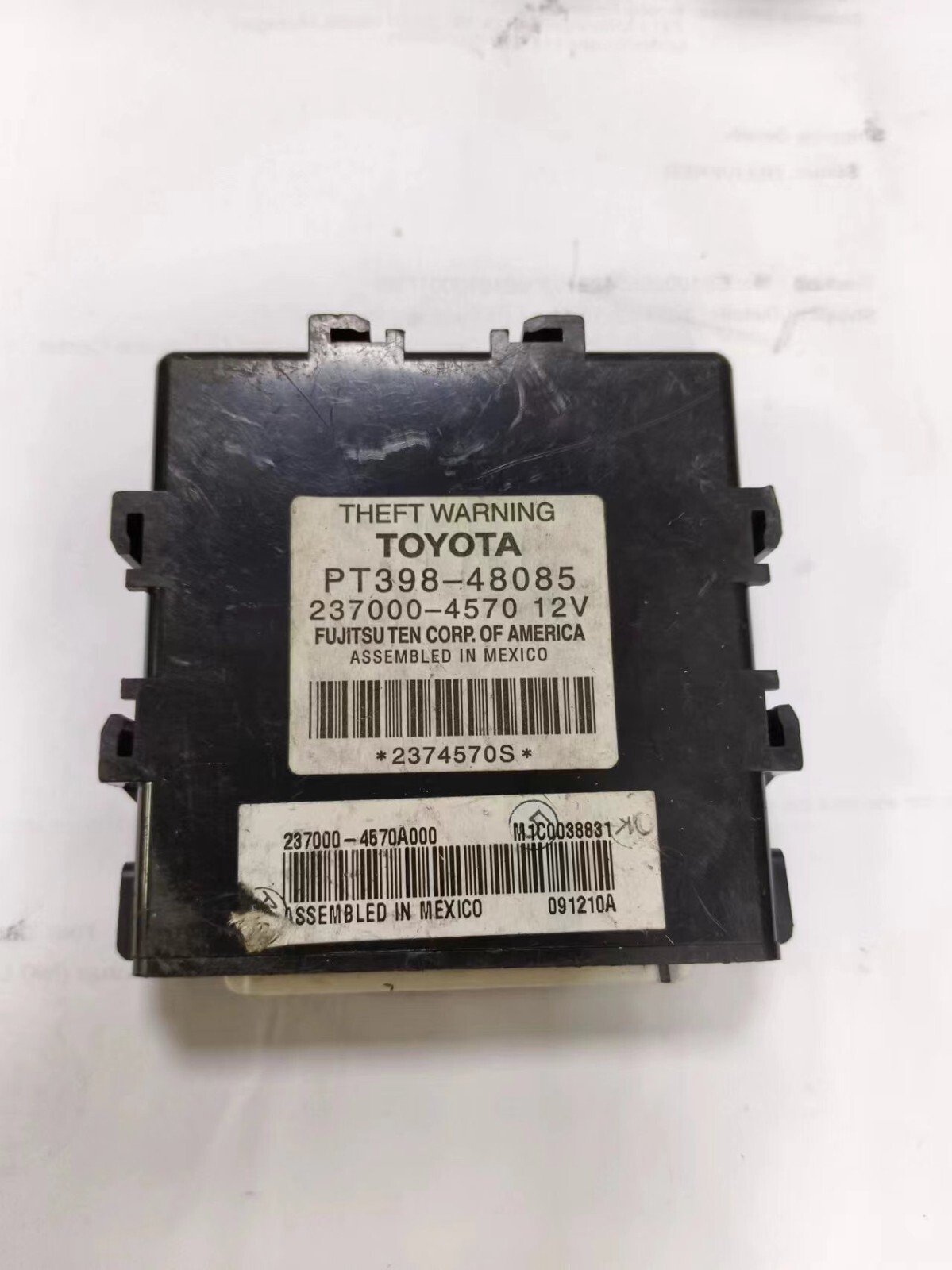 Anti-Theft Alarm System TOYOTA OEM ACCESSORIES PT398-48085 | eBay