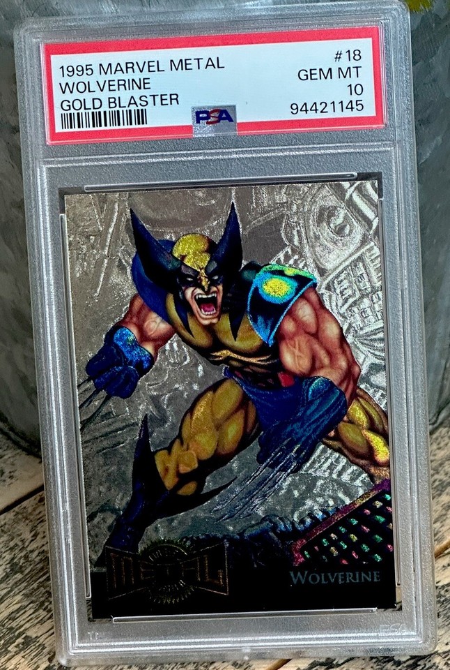 1995 MARVEL METAL WOLVERINE GOLD BLASTER #18 GEM MINT PSA 10 NICE! VERY ...