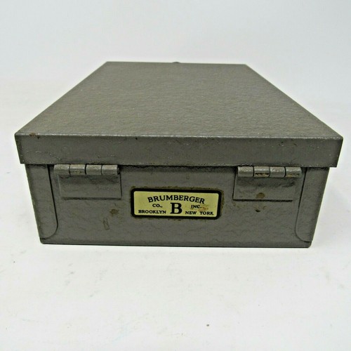 Vintage Brumberger Empty Metal Tray Holder Case 35mm 50 Slides New York ...