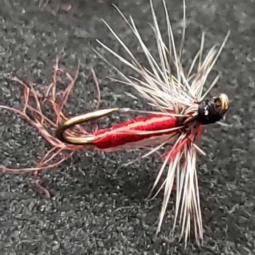 TROUT DRY FLY MIDGE RED SIZE 14 CUSTOM TIED FRONTIER FLY FISHING FLIES ...
