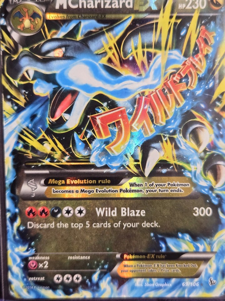 Pokemon TCG Mega M Charizard EX Card 2014 UNGRADED,69/106, XY Flashfire ...