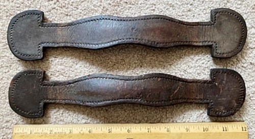 PAIR ANTIQUE Trunk Leather Handles, chest steamer box, vintage, Rare ...