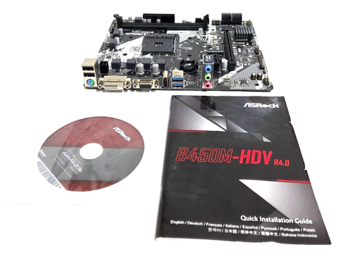 ASRock B450M-HDV R4.0 Motherboard M-ATX AMD B450 AM4 DDR4 - UNTESTED | eBay