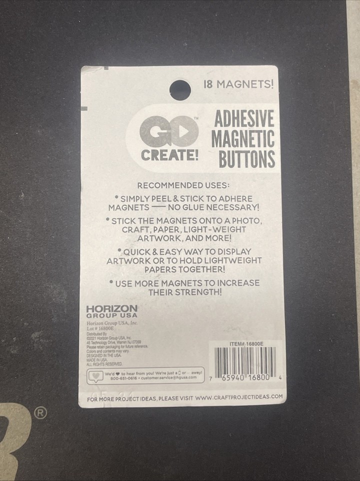 Adhesive Magnetic Buttons .75” With Foam Horizon Group OldGnu (made In ...