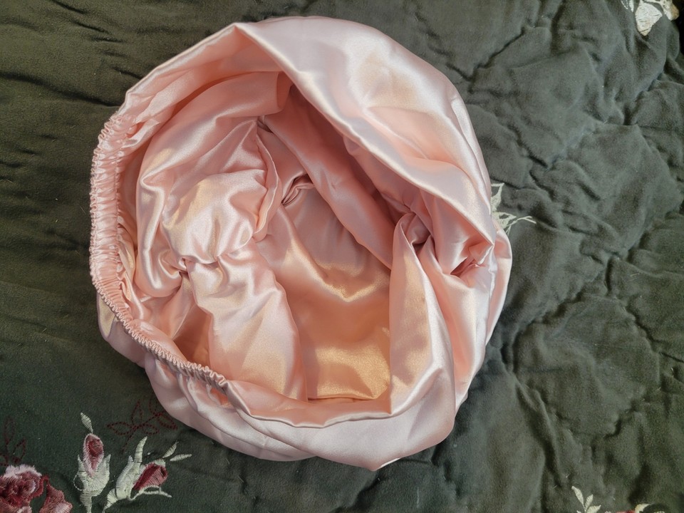 Pink Silk Sleep Bonnet | eBay UK