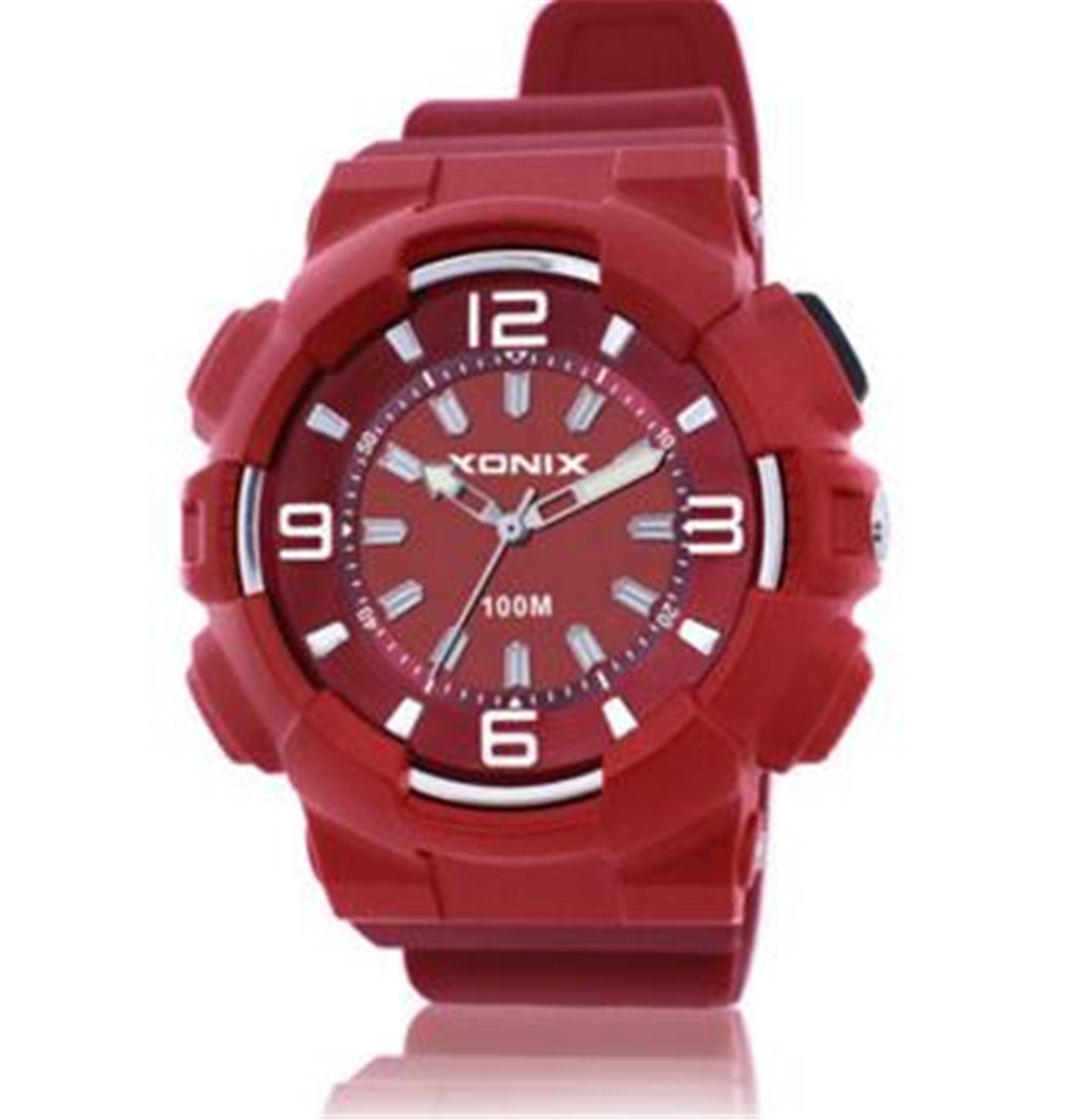 xonix Men Sports Watch Quartz WR100M LED light Rubber strap Boy Swim ...