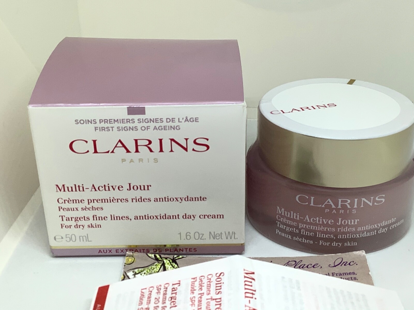 CLARINS DAY CREAM 1.6oz DRY SKIN TARGET FINE LINES, ANTIOXIDANT SEALD ...