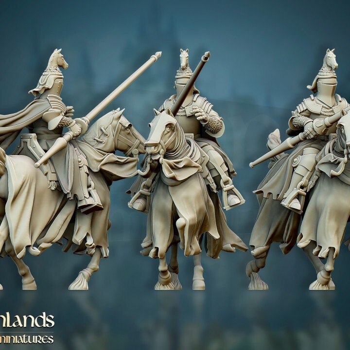 Grail Knights Unit 5 models inc command – Highlands Miniatures 28mm ...