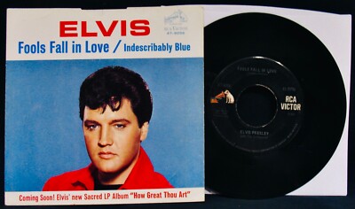 ELVIS PRESLEY-Indescribably Blue-Picture Sleeve & 45-RCA VICTOR #47 ...