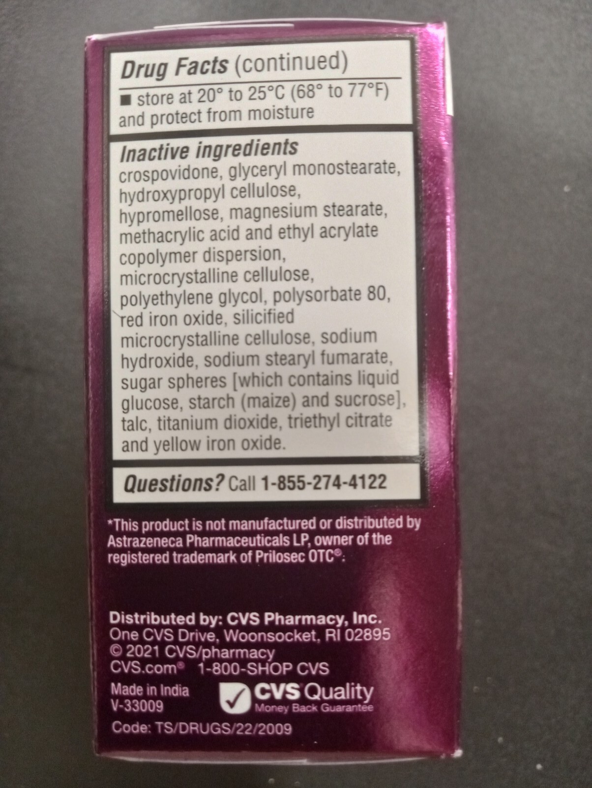 CVS Health Omeprazole (Prilosec) Delayed Release Acid Reducer 20mg 42 ...