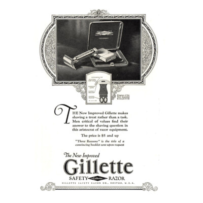 1923 Gillette Razor: Makes Shaving a Treat Vintage Print Ad | eBay