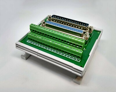 New DB37 D Sub Din Rail Mount Breakout Board Male / Female Connectors ...