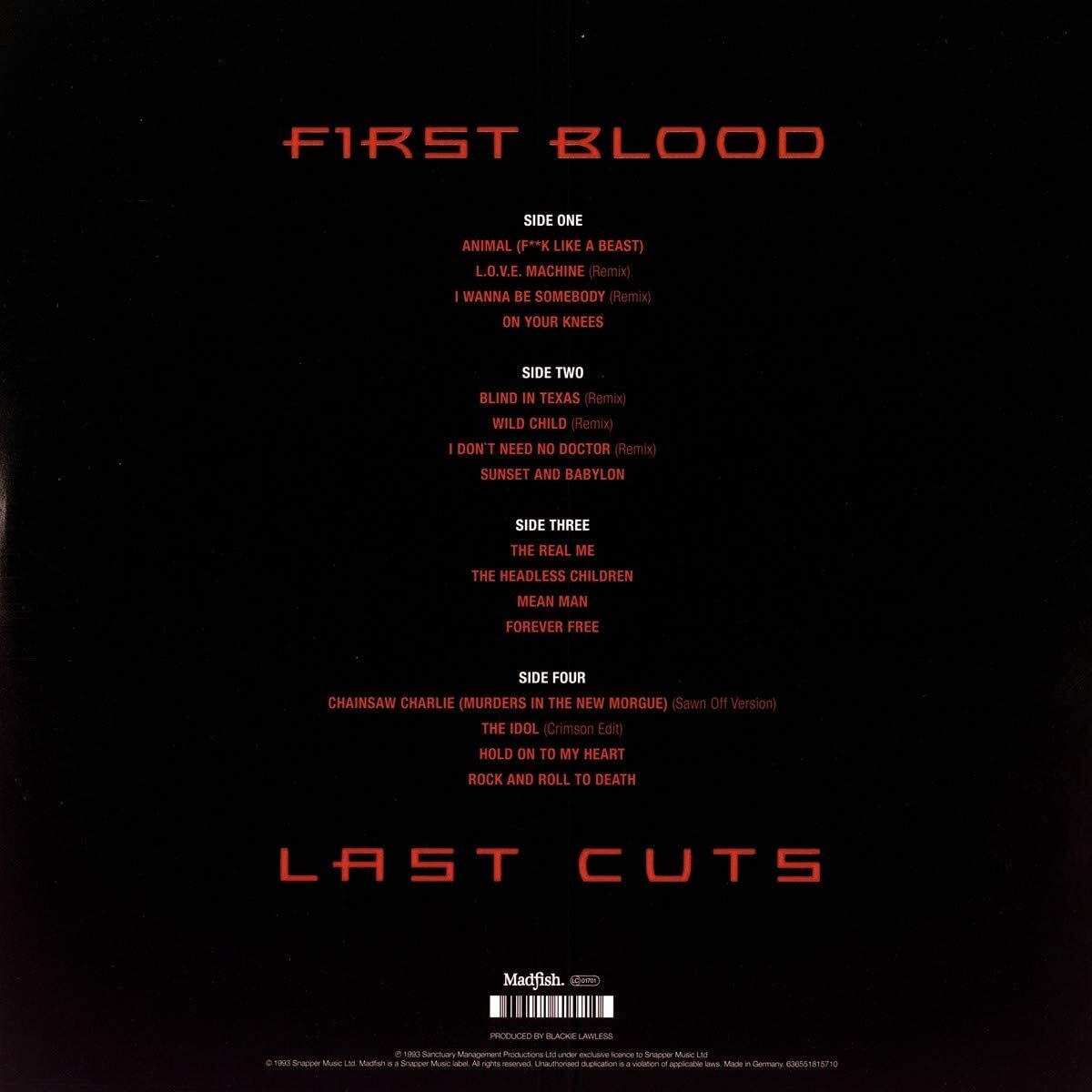 First Blood, Last Cuts 636551815710 | eBay