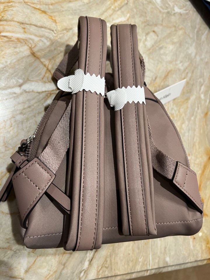 Calvin Klein Shay Nylon Front Buckle Zip Around Mini Backpack Cocoa New ...