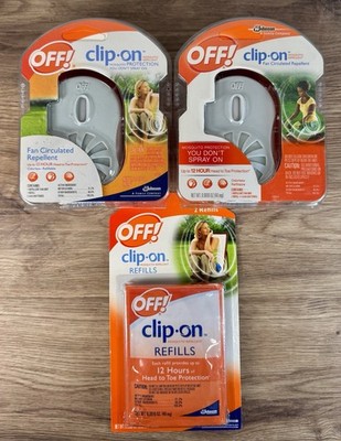 OFF Clip-On Mosquito Repellent Fan Units Refills Lot NEW No Odor ...