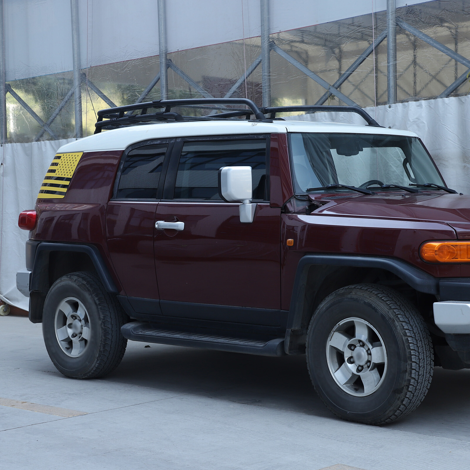 Rear Side Glass Sticker Vinyl For Toyota FJ Cruiser 2007-21 Yellow PVC ...