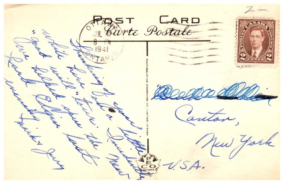 Chateau Laurier Ottawa Canada Postcard WRITING Posted 1941 | eBay