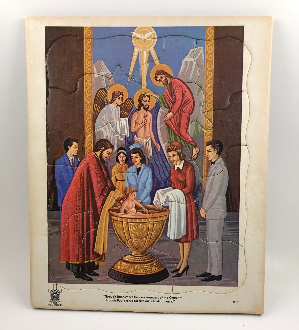 Vintage Religious Cardboard Jigsaw Puzzle, Baptism, 12 pieces | eBay