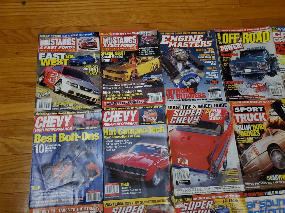 Vintage Mixed Car Magazines Lot Of 23 Car Craft Super Chevy Mustangs ...
