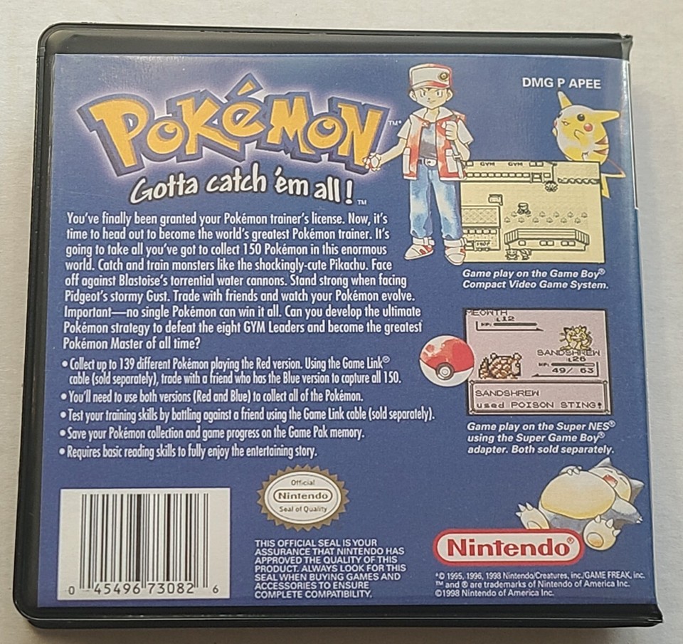Pokemon Blue CASE ONLY Game Boy Box Pokémon | eBay