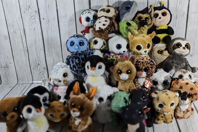 34 New/Used TY Beanie Baby Beanie Boos Lot/Bundle with and without Tags ...